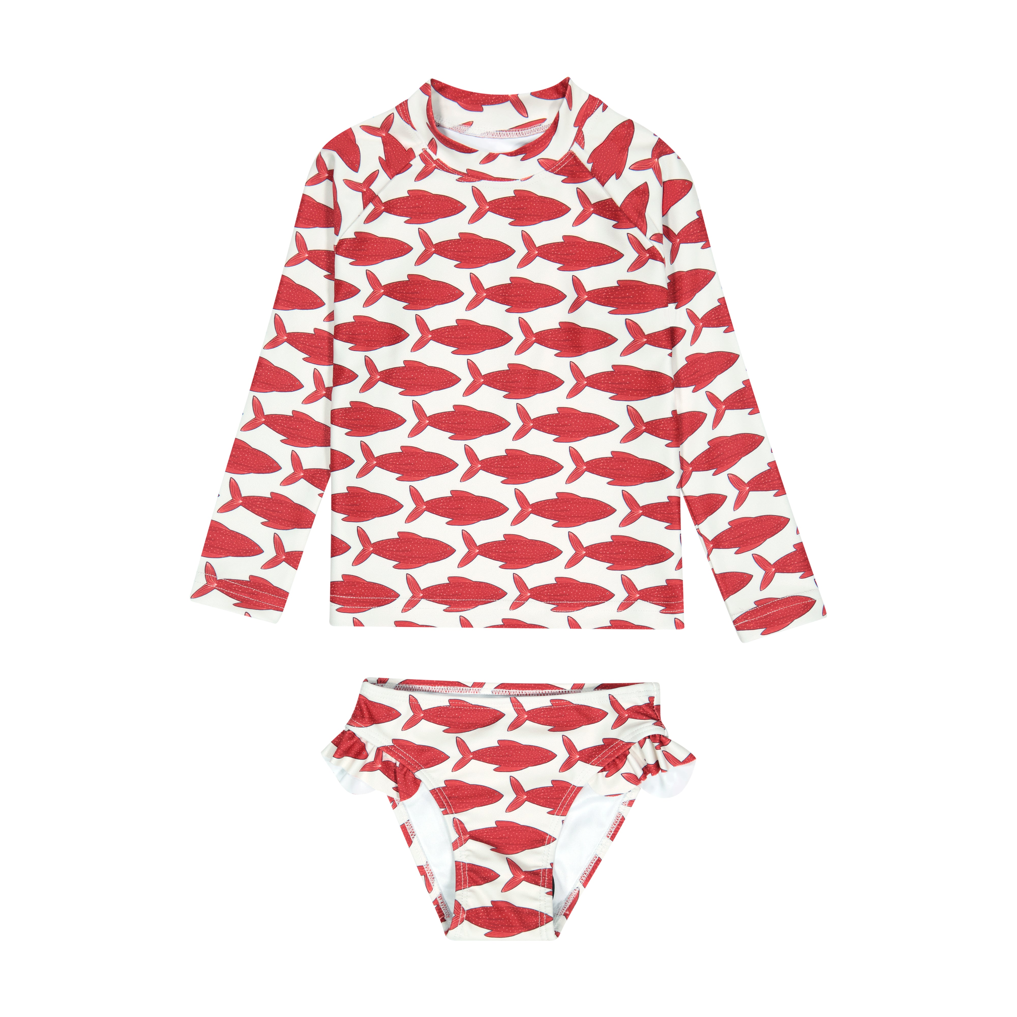 Red Fish Rash Guard Set – Petit Peony